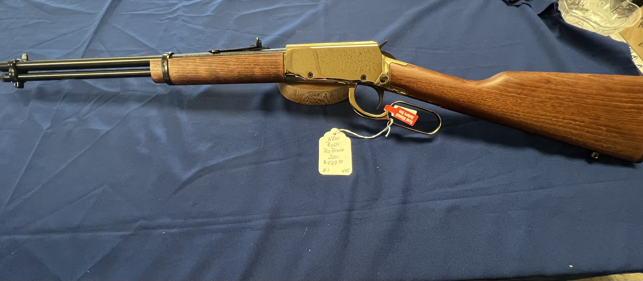 ROSSI RIO BRAVO BRASS PLATED LEVER ACTION .22LR CARBINE - Freedom Guns ...